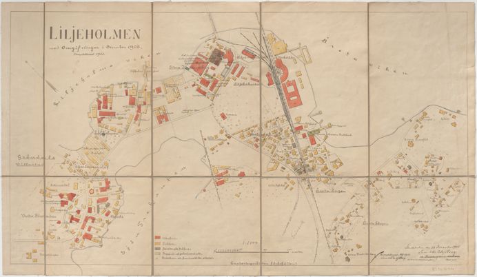 Liljeholmen med omgifningar i December 1905 - Stockholmskällan