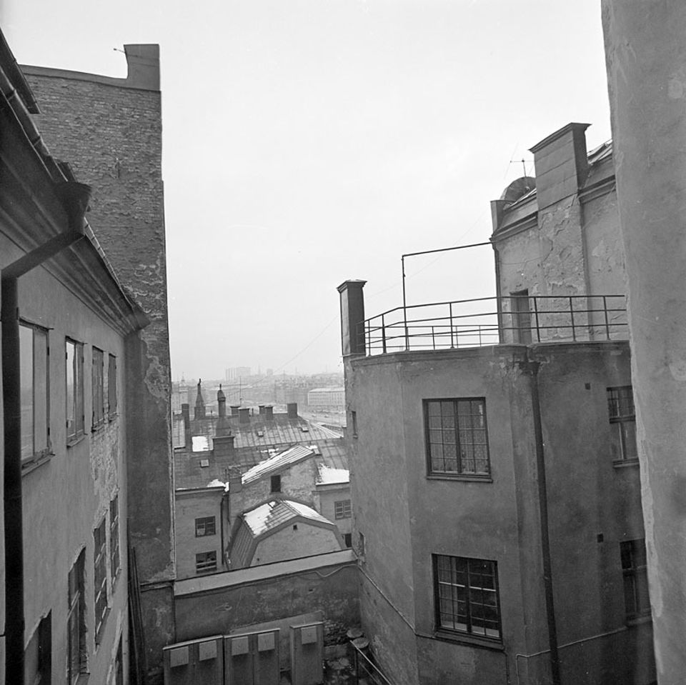 Hornsgatan 26 - Pustegränd 6. Utsikt över gården - Stockholmskällan