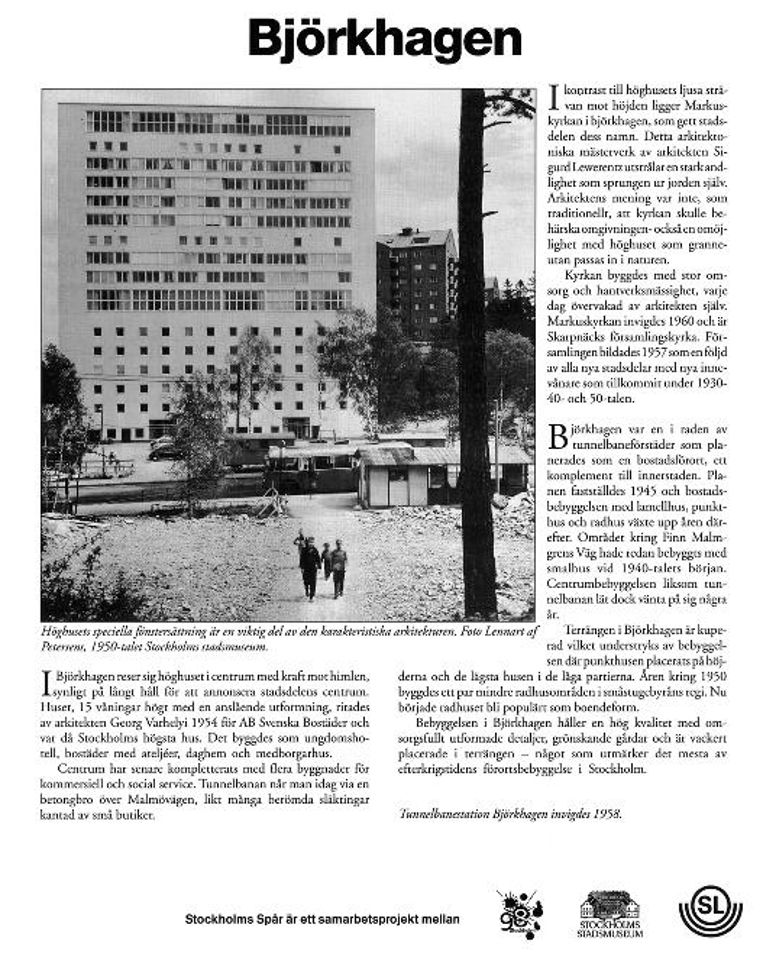 Björkhagen - kort beskrivning av områdets historia - Stockholmskällan