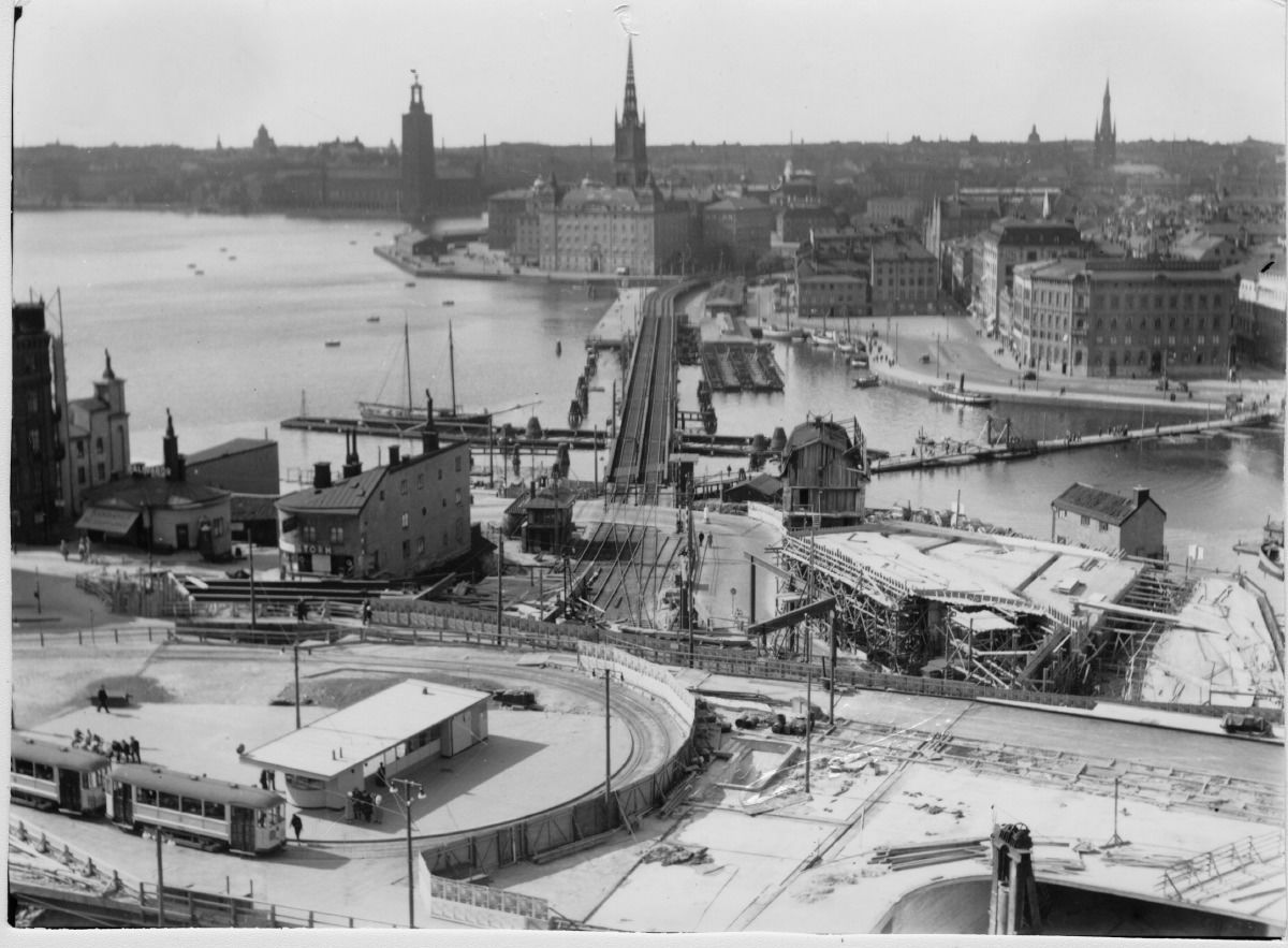 Utsikt från Slussen mot Gamla stan och Kungsholmen - Stockholmskällan