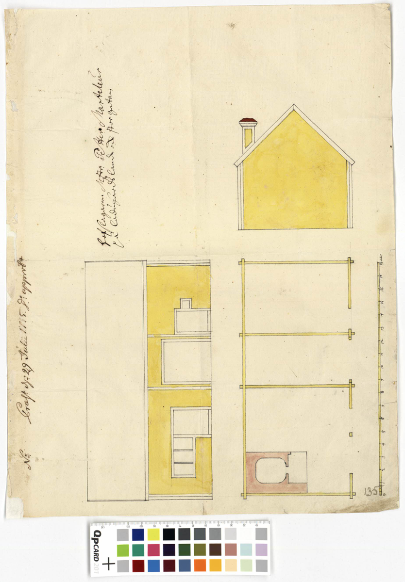 Ritning över hus i kvarteret Havsfrun - Stockholmskällan