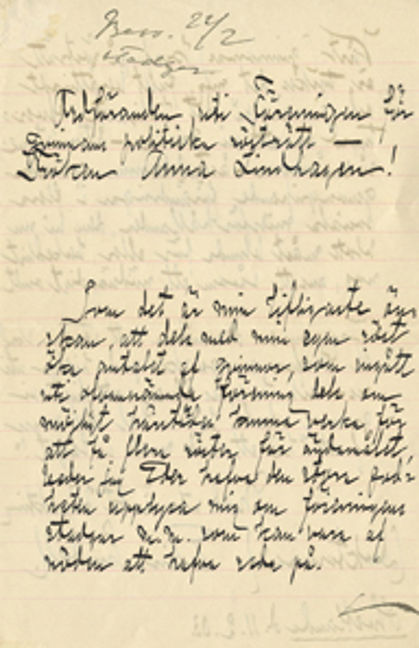 Kvinnans politiska rösträtt - Brev till Anna Lindhagen från Elin ...